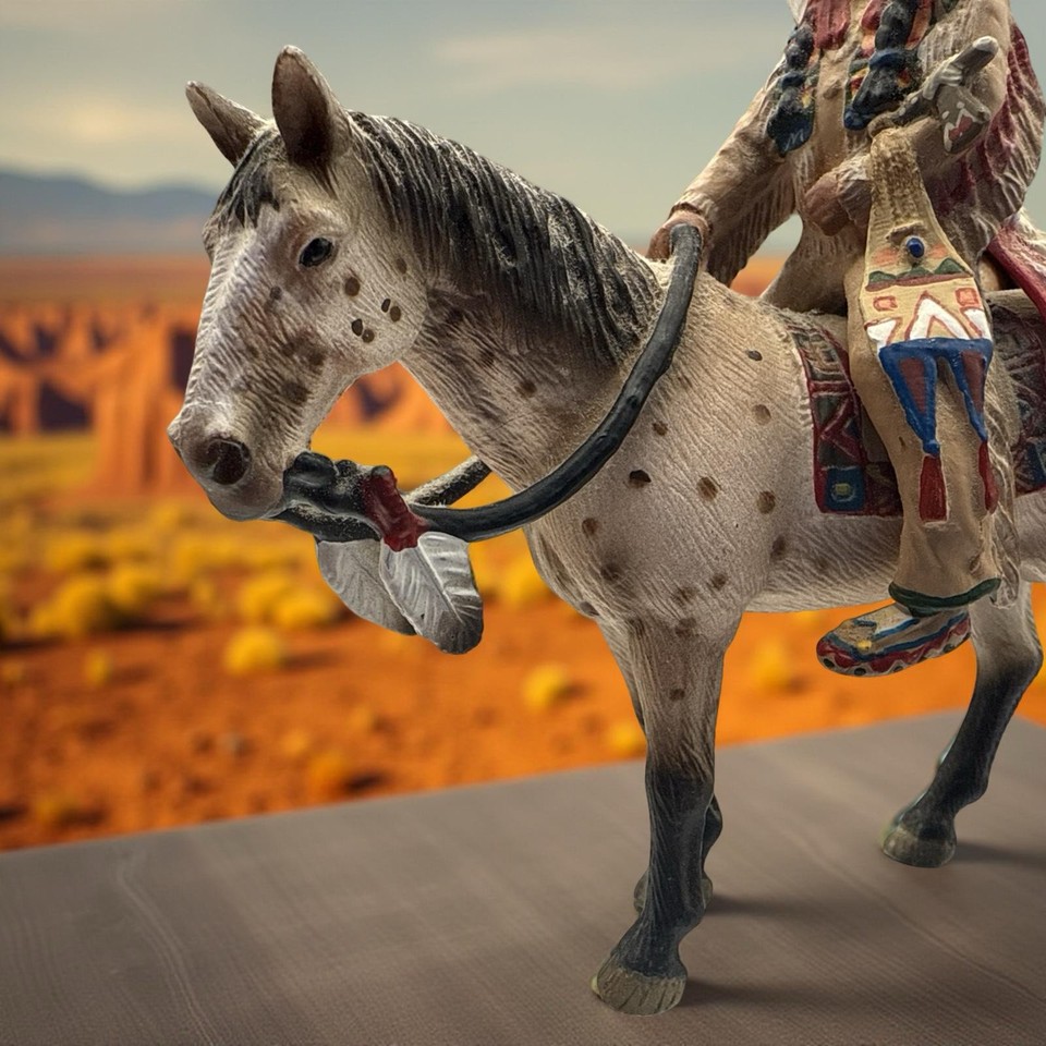 Schleich SIOUX INDIAN CHIEF Brave w/Horse 2005 Wild West Figure 70300 Retired | eBay
