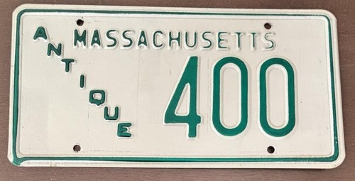 Massachusetts 1980's ANTIQUE License Plate # 400 | eBay