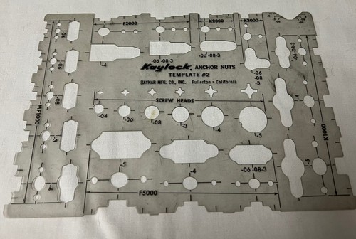 VINTAGE KAYLOCK DRAFTING TEMPLATE # 2 Anchor Nuts | eBay