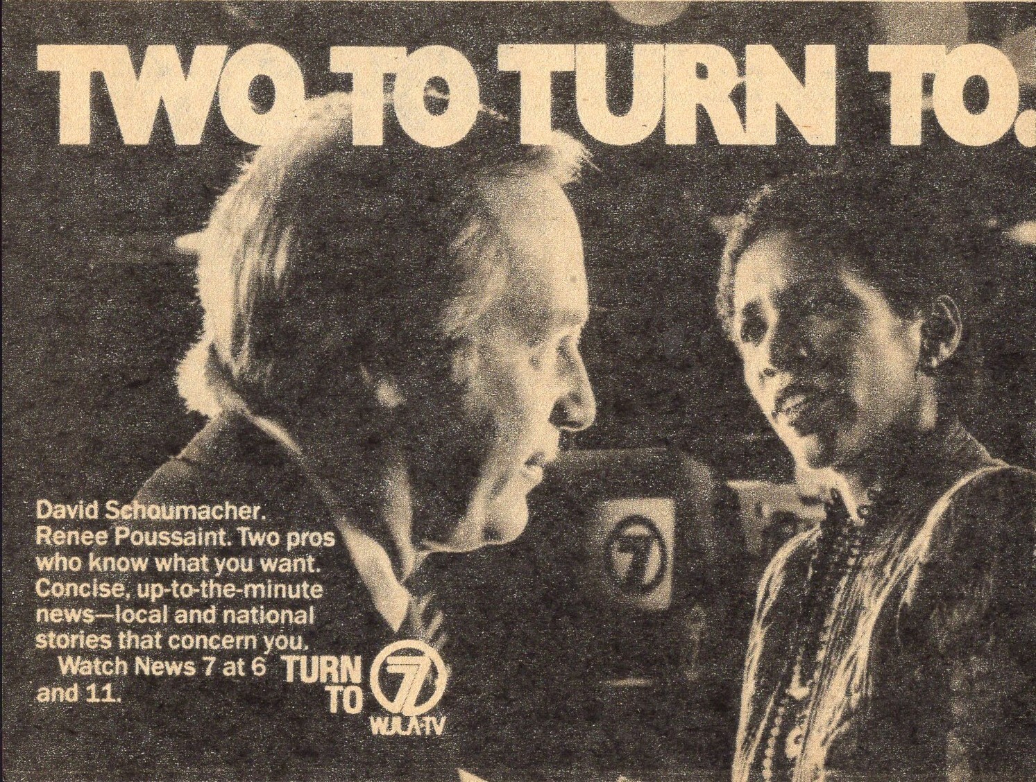 1981 WJLA WASHINGTON,D.C. TV NEWS AD DAVID SCHOUMACHER & RENEE ...