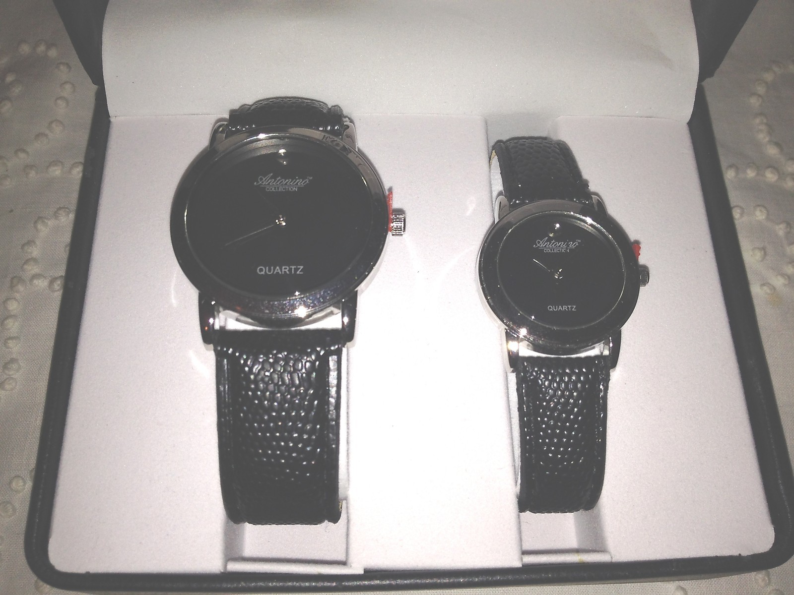 Vintage Antonio Watches - His & Hers - Quartz with Black Straps - NICE ...