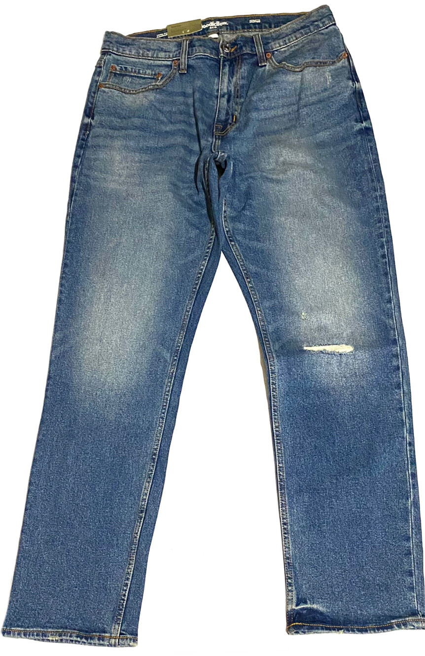 Goodfellow Athletic Total Flex Slim Tapered Blue Jeans Mens 34 X 30 ...