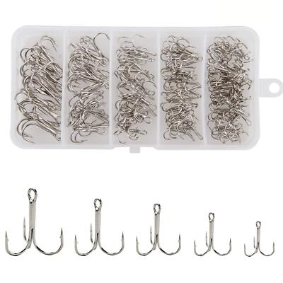 Treble Fishing Hooks Set 140pcs Sharp Treble Hooks Saltwater Hooks ...