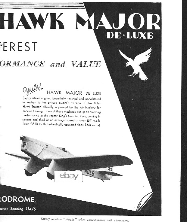 MILES AIRCRAFT LTD ENGLAND FALCON 6 & MAJOR PHILLIPS & POWIS AIRCRAFT ...