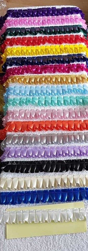 Easy Pleat Ribbon 18 Colours 3 Lengths Pre-Pleated Floristry Tributes ...