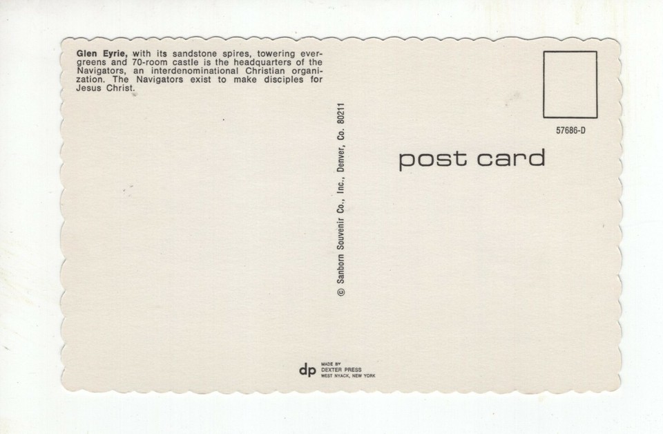 Vintage Post Card - Glen Eyrie - Colorado Springs Colorado | eBay