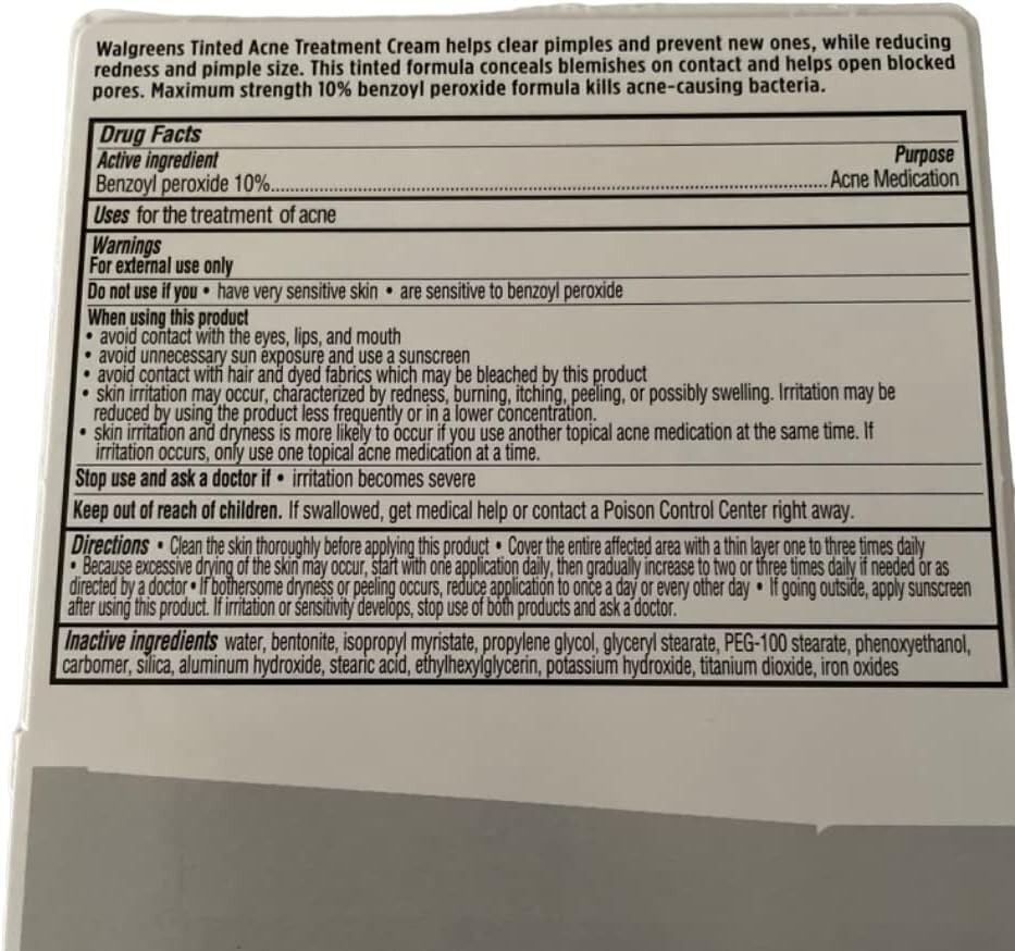 Tinted Acne Treatment Cream, Walgreens Maximum Strength Acne Medication ...