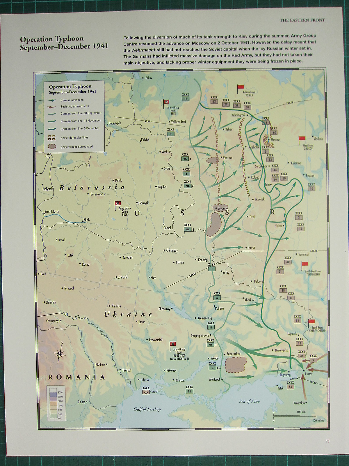 WW2 WWII MAP ~ OPERATION TYPHOON SEPT-DEC 1941 USSR UKRAINE TROOPS ...
