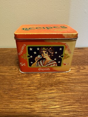 Coca Cola Vintage Recipes Tin Only Coke Collectible Storage Kitchen ...