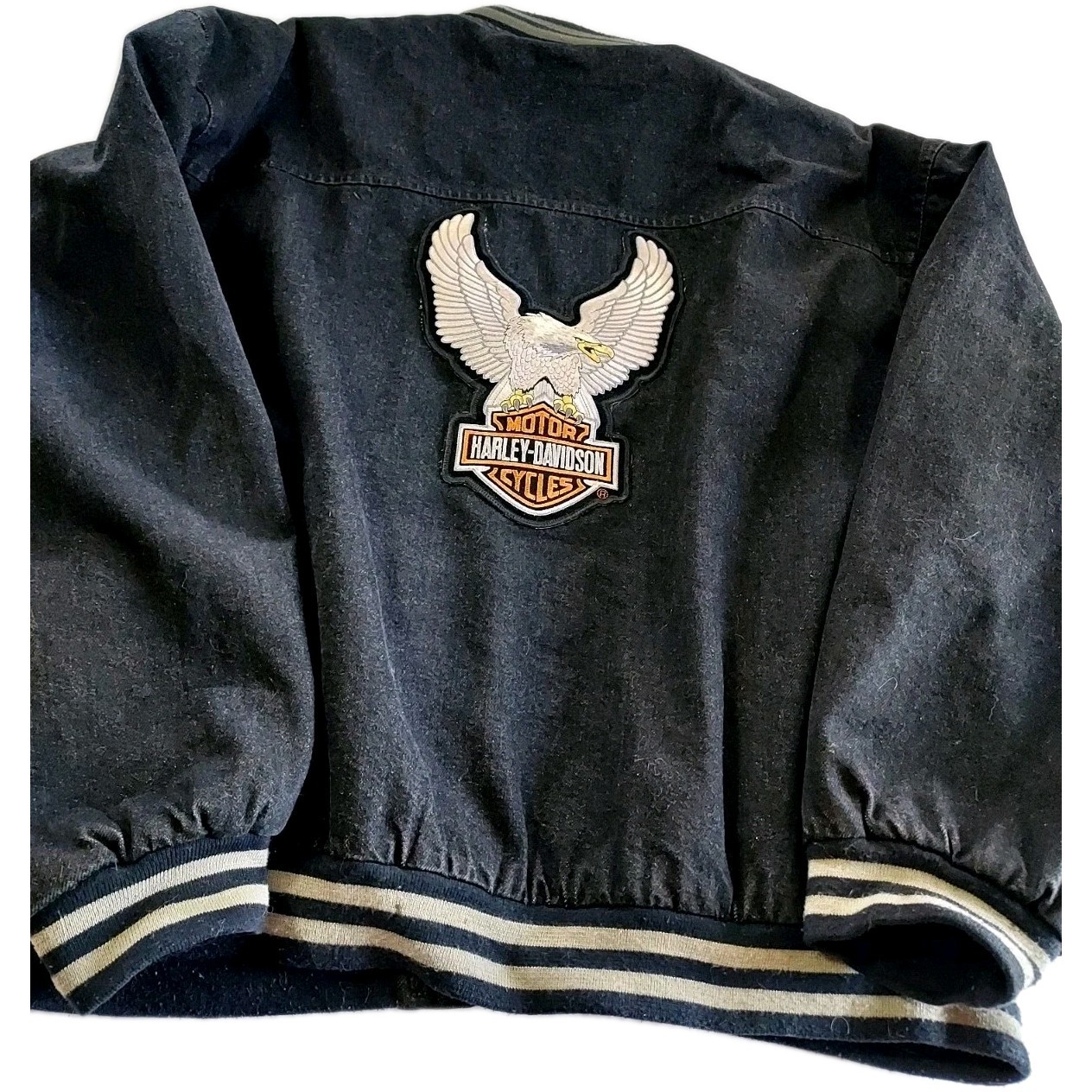 Vintage Harley Davidson Bomber Jacket - Size L Crest … - Gem