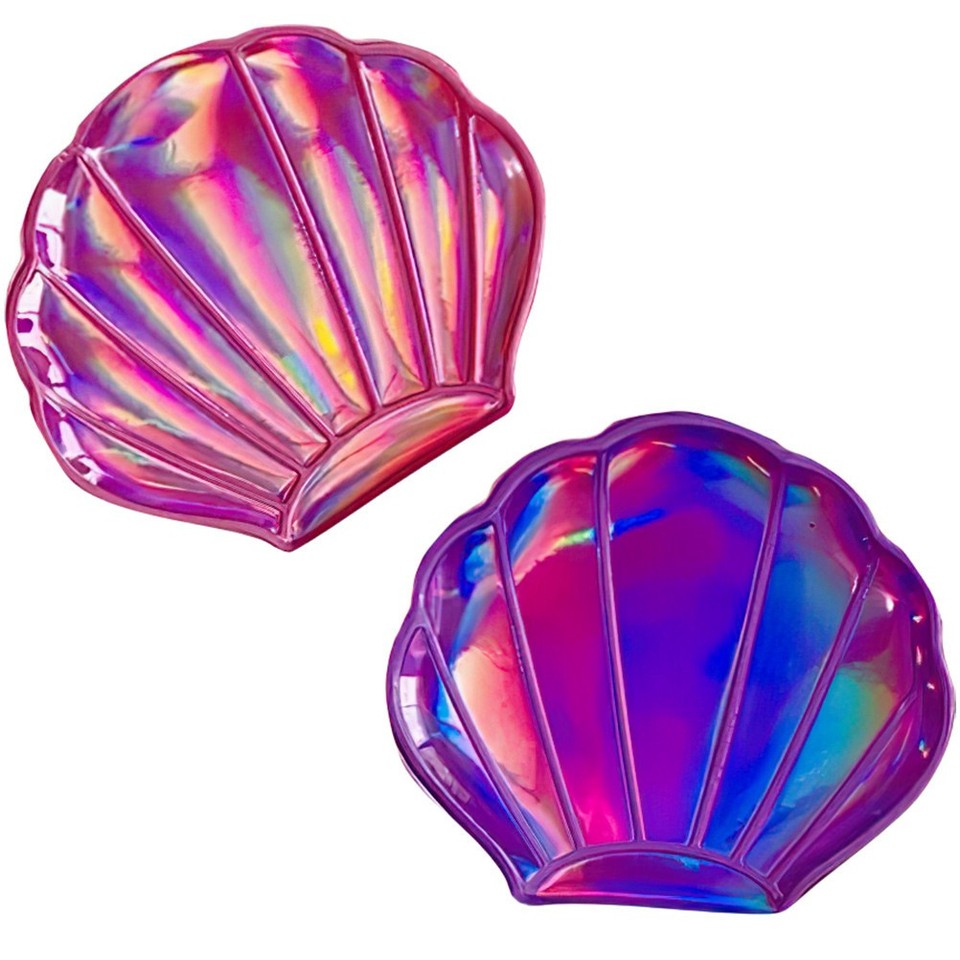2pcs Shell Shape Foldable Mirror Cosmetic Mirror Compact Mirror Random ...