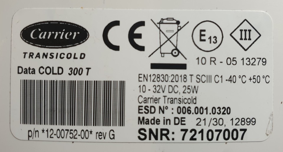 Carrier Transicold Data Cold 300 Temperature Recorder DataCold | eBay