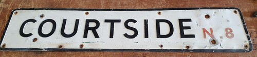 COURTSIDE.N8 Old Pressed Steel London Road Sign 42 Inches | eBay