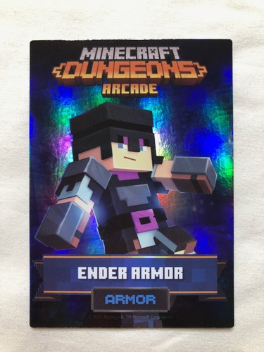 2021 Minecraft Dungeons Arcade Card Series 1 Ender Armor Foil 37/60 Not ...