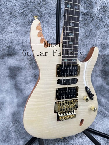 Custom Natural ST Electric Guitar Solid Flame Maple Top Gold Part Maple ...