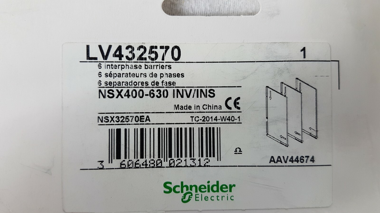 Schneider LV432570 - Set of 6 x Interphase Barriers NSX400-630 INV/INS ...