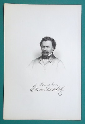 EDWARD P MITCHELL Writer Ship Captain Banker - 1854 Portrait Antique ...
