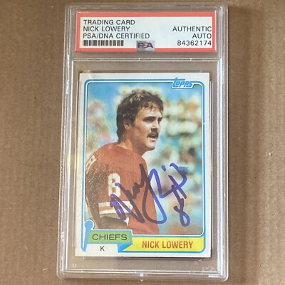 1981 Topps Nick Lowery #213 Autographed Card Kansas City Chiefs Rookie ...