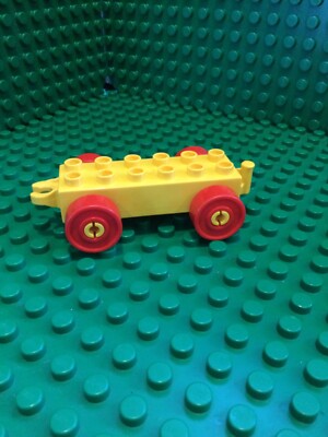 Lot 128: Lego Duplo Parts Block Brick Yellow Train Cart 2x6 Base Red ...