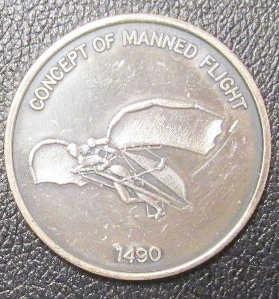 Leonardo Da Vinci 1490 TWA Milestones in Manned Flight Token Silver ...