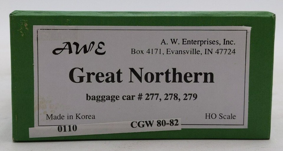 A.W. Enterprises 277-279 HO Scale BRASS Great Northern Baggage Car ...