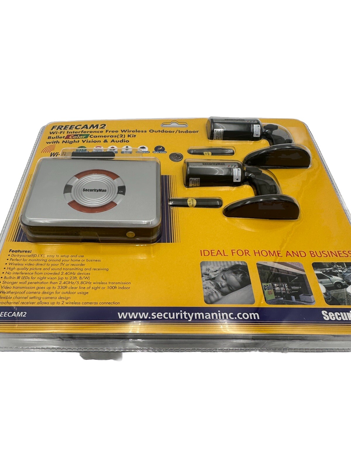 Securityman Freecam 2 camera system Wireless w/night vision and audio ...