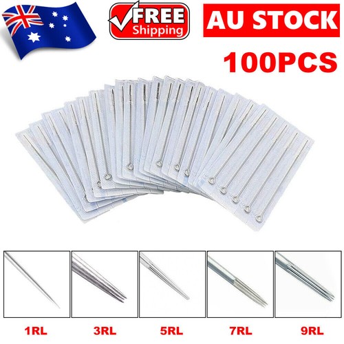 100PCS Tattoo Needle Set 1RL 3RL 5RL 7RL 9RL Stainless Steel Needles ...