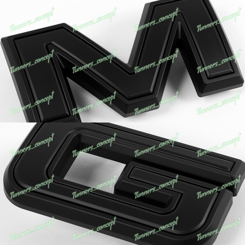 Matt Black Front & Rear Emblem Set For 2019-2024 GMC Sierra 1500 2500HD ...