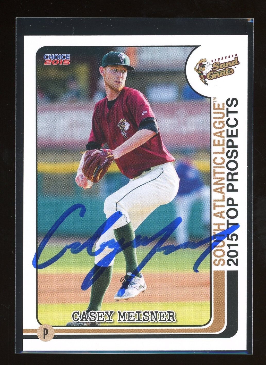 2015 Savannah Sand Gnats CASEY MEISNER Signed Card autograph AUTO ...