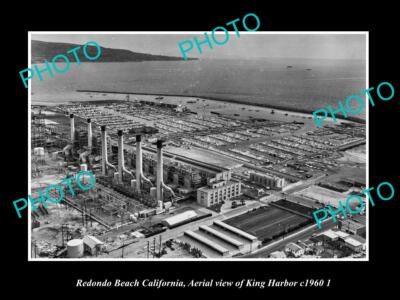 OLD LARGE HISTORIC PHOTO REDONDO BEACH CALIFORNIA VIEW OF KING HARBOR ...
