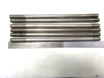 6- 304 STAINLESS STEEL RODS 12MM DIA. WITH M12 X 1.75 THREADS BOTH ENDS ...