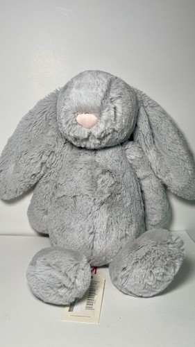 Jellycat Bashful Grey Floppy Lop Ear Plush Easter Bunny Rabbit 12” W ...