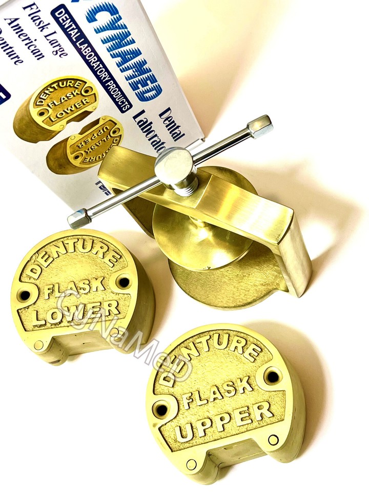 Dental Lab Flask | Bronze Denture Flask Press Compress | Upper Lower ...