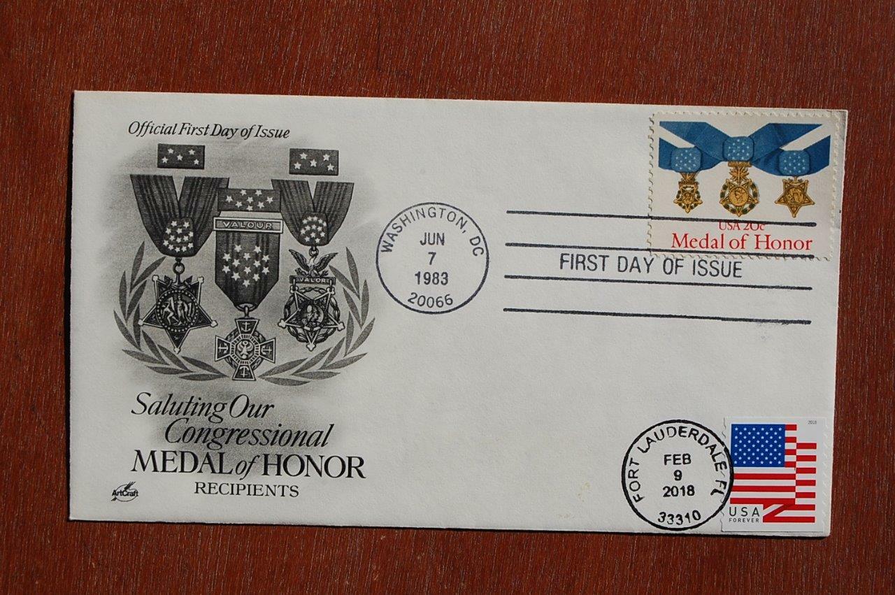 2018 US Flag & Medal of Honor 20c Stamps Dual FDC Artcraft Sc#5260,2045 ...