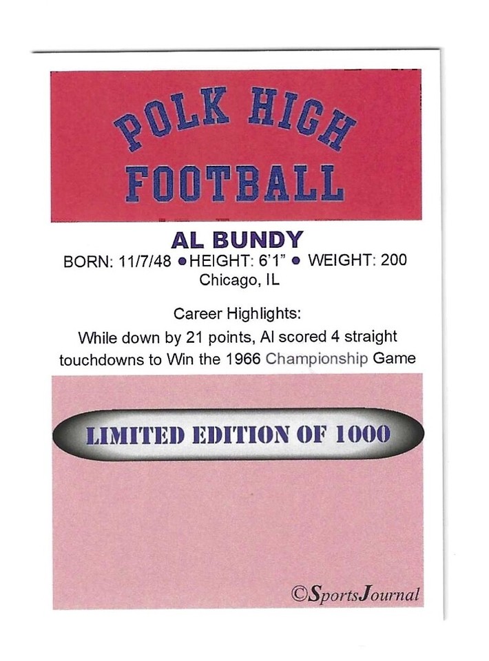 Al Bundy Sports Journal trading card Polk High Married With Children ...