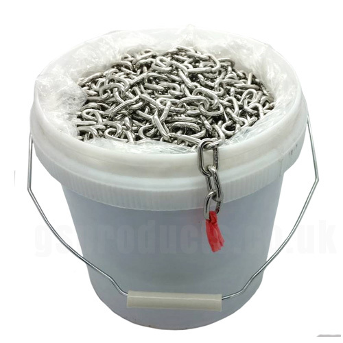 1 x 50 METER BUCKET 4.0MM STAINLESS STEEL 316 MARINE GRADE SHORT LINK ...