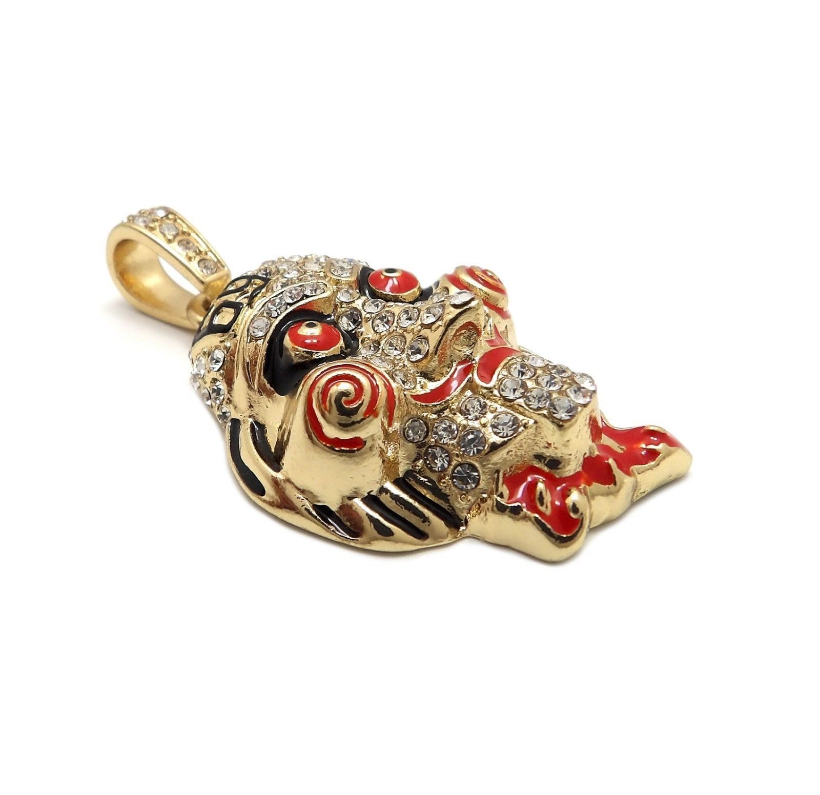 Iced 6ix9ine Jigsaw Necklace & Hip Hop Gold plated Metal Bust Down ...