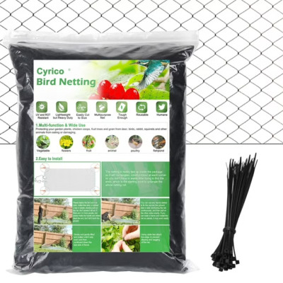 Heavy Duty Netting for Bird Poultry Aviary Game Pens 50 X 50 Net Black ...