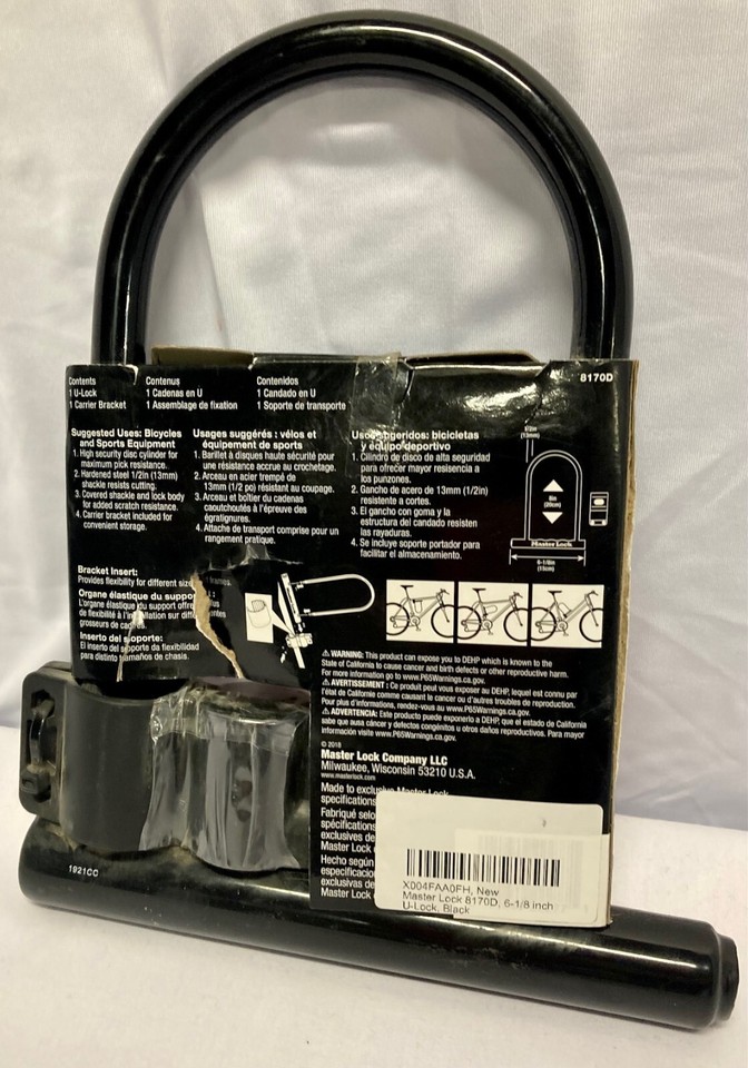 MASTERLOCK - 8170D U-Lock 6-1/8in Wide, 8in Shackle Clearance - NEW 71649222771| eBay