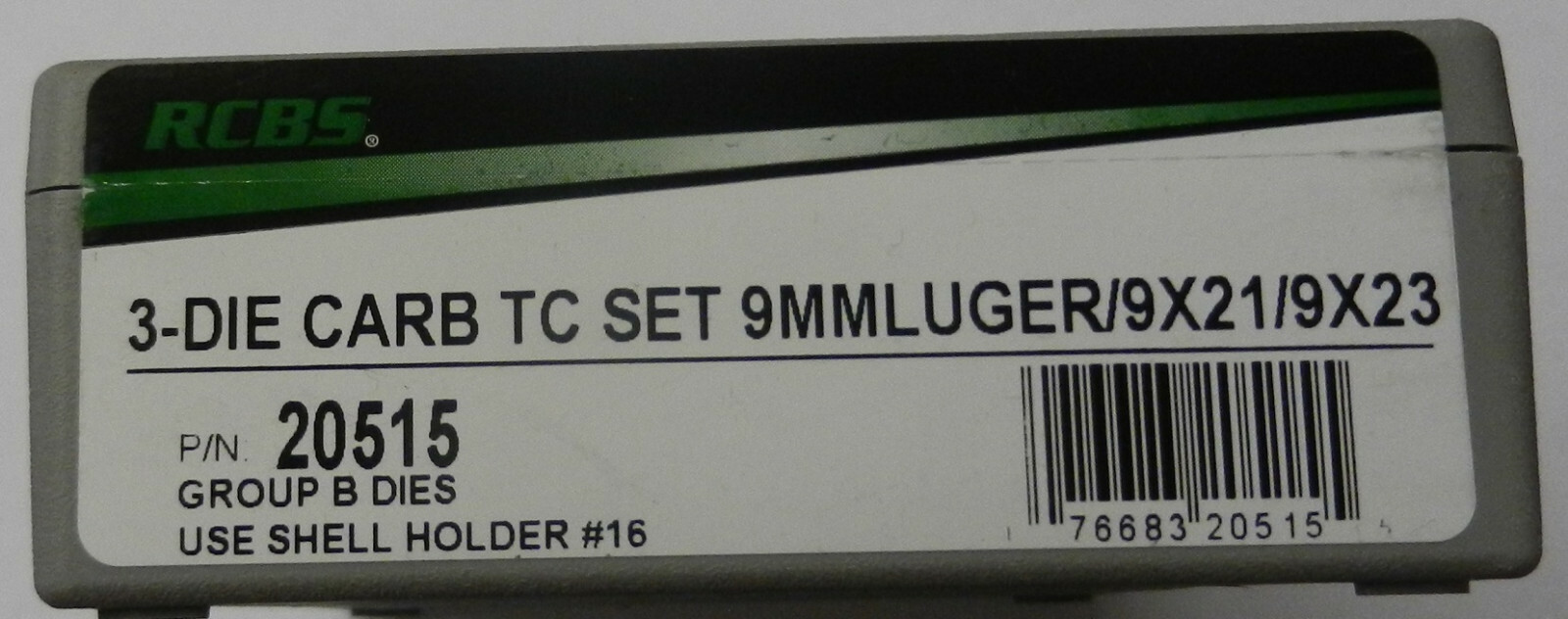 RCBS Carbide TC 3-Die Set; NIB; Group B Dies; 9mm Luger, 9x21, 9x23 ...