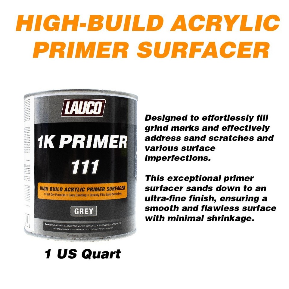 Lauco 1K High Build Gray Acrylic Primer Surfacer, 1 Quart | eBay