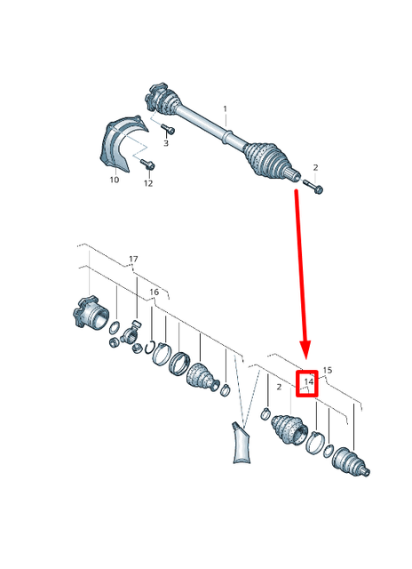 CV Boot Volkswagen 7LA498203A genuine part fits transporter T 6 for ...