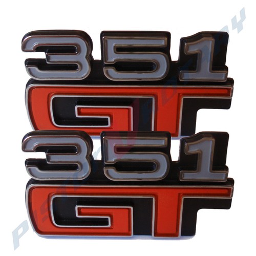 351GT Guard Badges x2 (a pair), Chrome NEW Ford Falcon 351 GT V8 XA ...