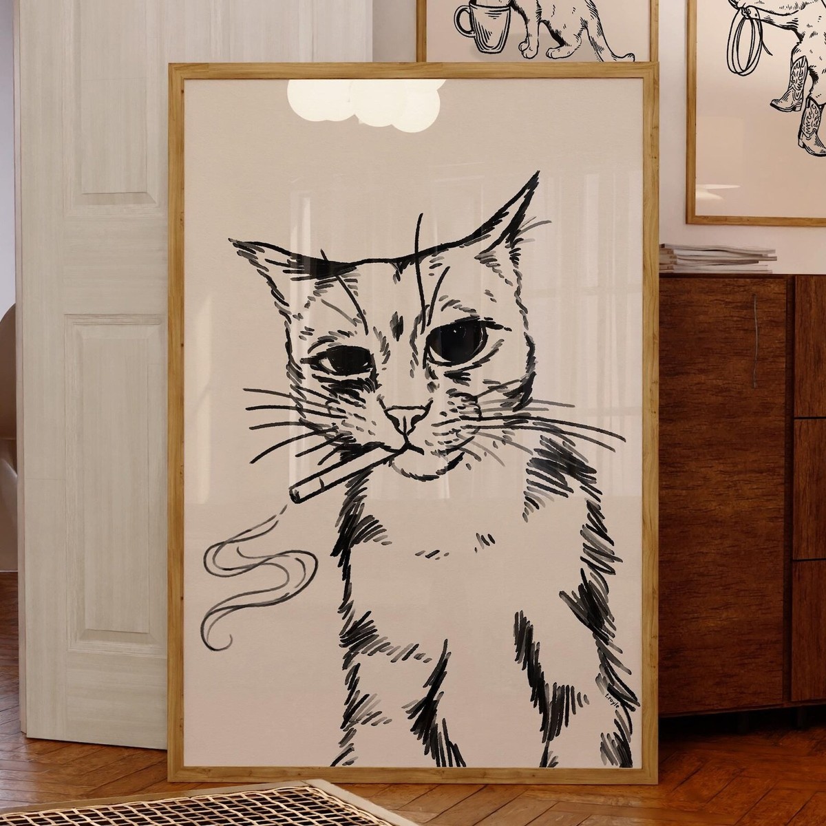 Vintage Cat Prints Vintage Cats Walking With Parasol Art Print By