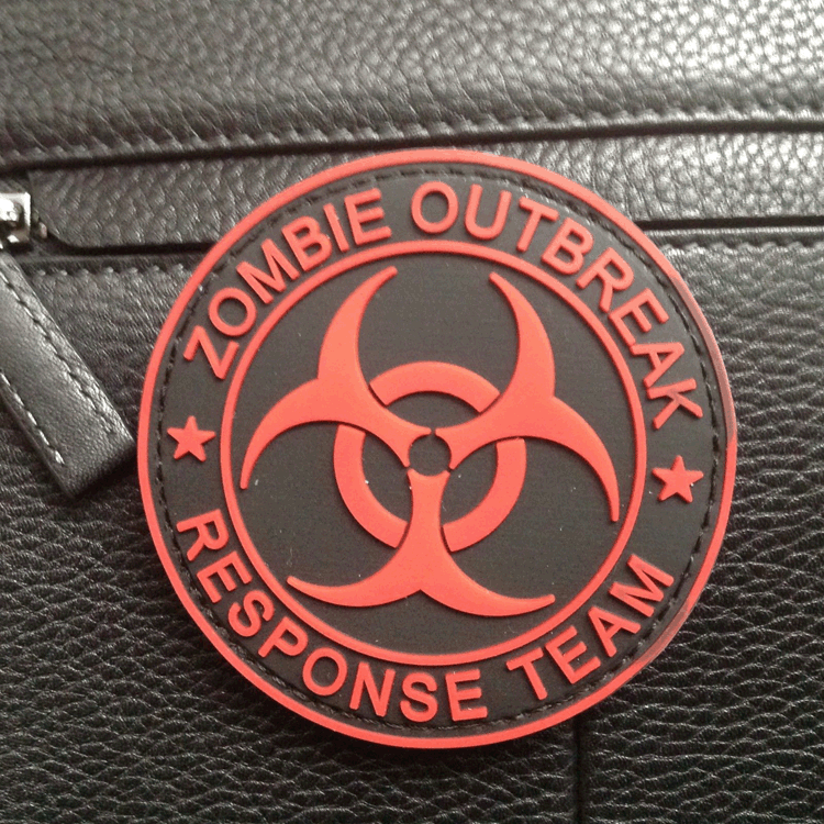 Red ZOMBIE HUNTER OUTBREAK RESPONSE TEAM PVC TACTICAL BIOHAZARD PATCH | eBay