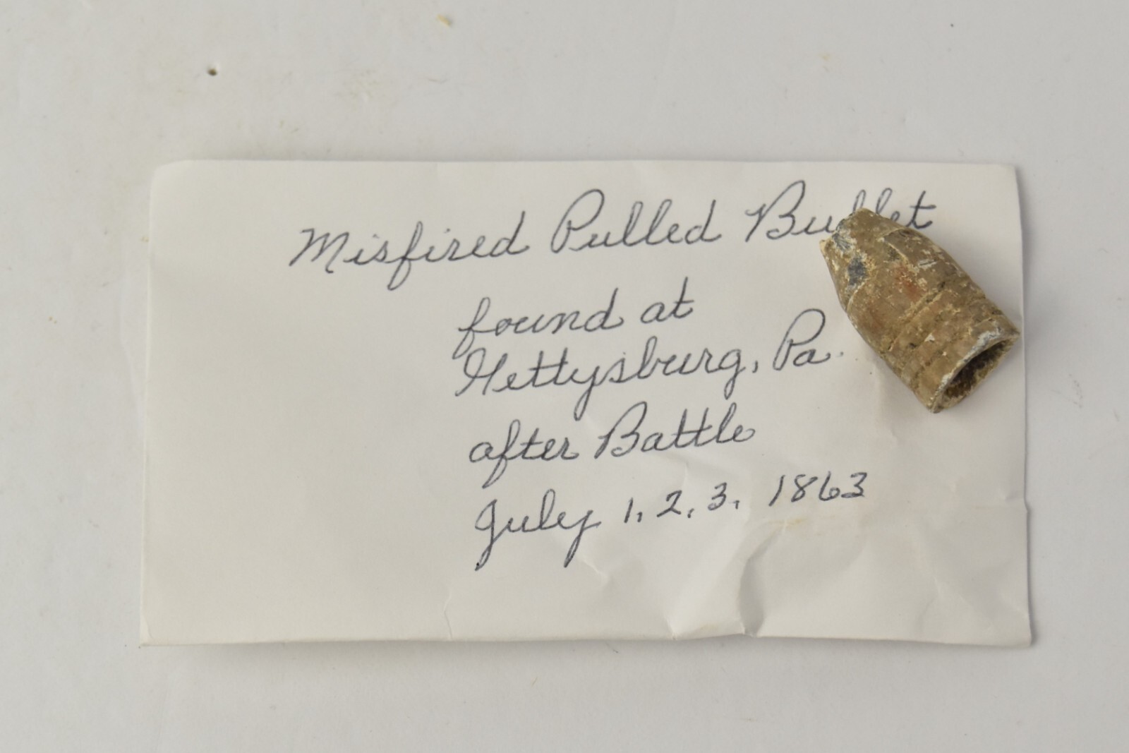 Battle of Gettysburg Civil War Relic Misfired Pulled Bullet July 1,2,3 ...