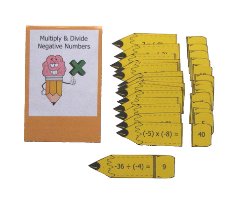 Teacher Made Math Center Resource Game Multiply & Divide Negative ...