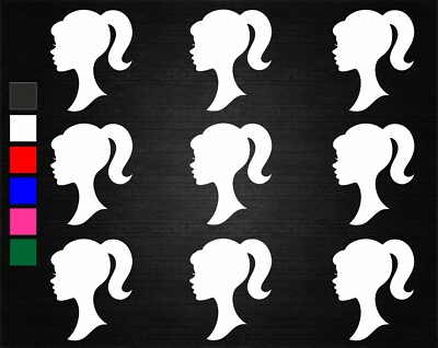 9 x BARBIE HEAD WINE GLASS/JAR DECAL STICKERS PARTY DECORATION WALL ...