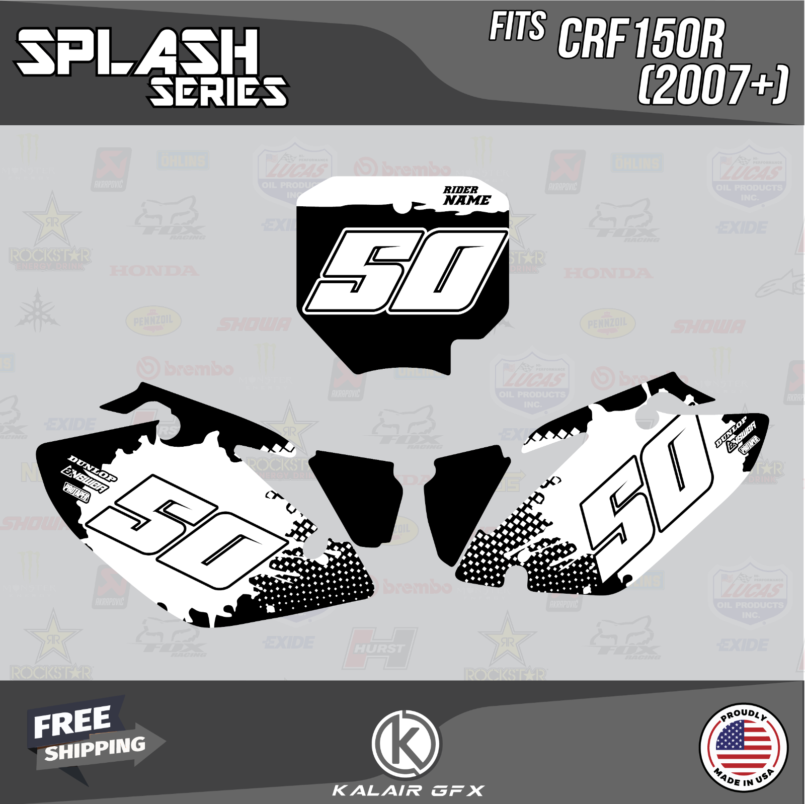 Graphics Kit for Honda CRF150R (2007-2023) CRF 150R Splash Series ...