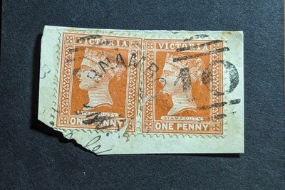 Victoria State Stamp One Penny Barred Numeral Cancellation Warrnambool ...